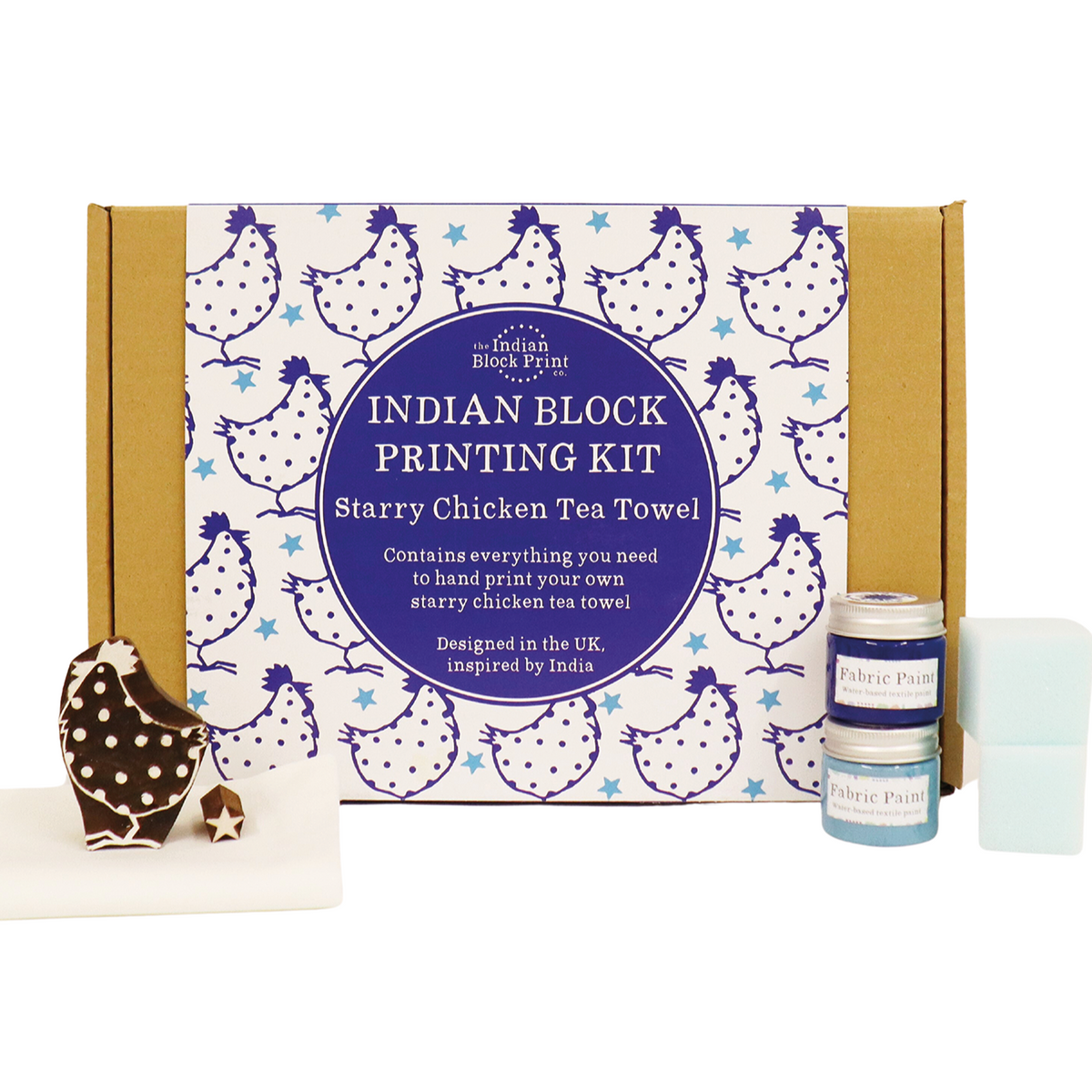 Starry Chicken Tea Towels Indian Block Printing Kit – The Indian Block Print Co.