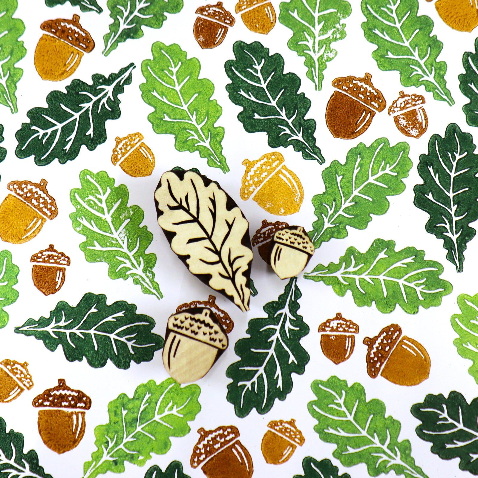 The Crafty Lass - Oak Leaf & Acorns – The Indian Block Print Co.