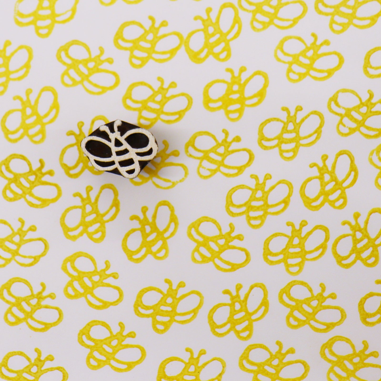 Indian Wooden Printing Block - Small Wonky Bee - Last Chance – The ...