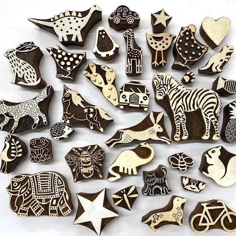 Mixed Animals- Block Printing Hire Kit – The Indian Block Print Co.
