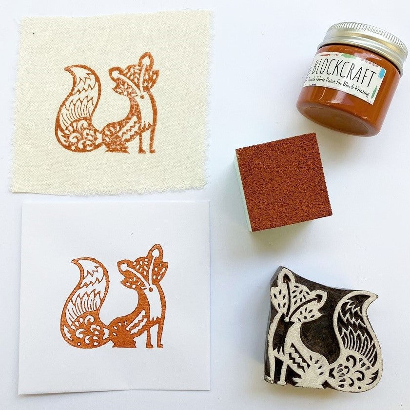 Indian Wooden Printing Block - Stylised Fox – The Indian Block Print Co.