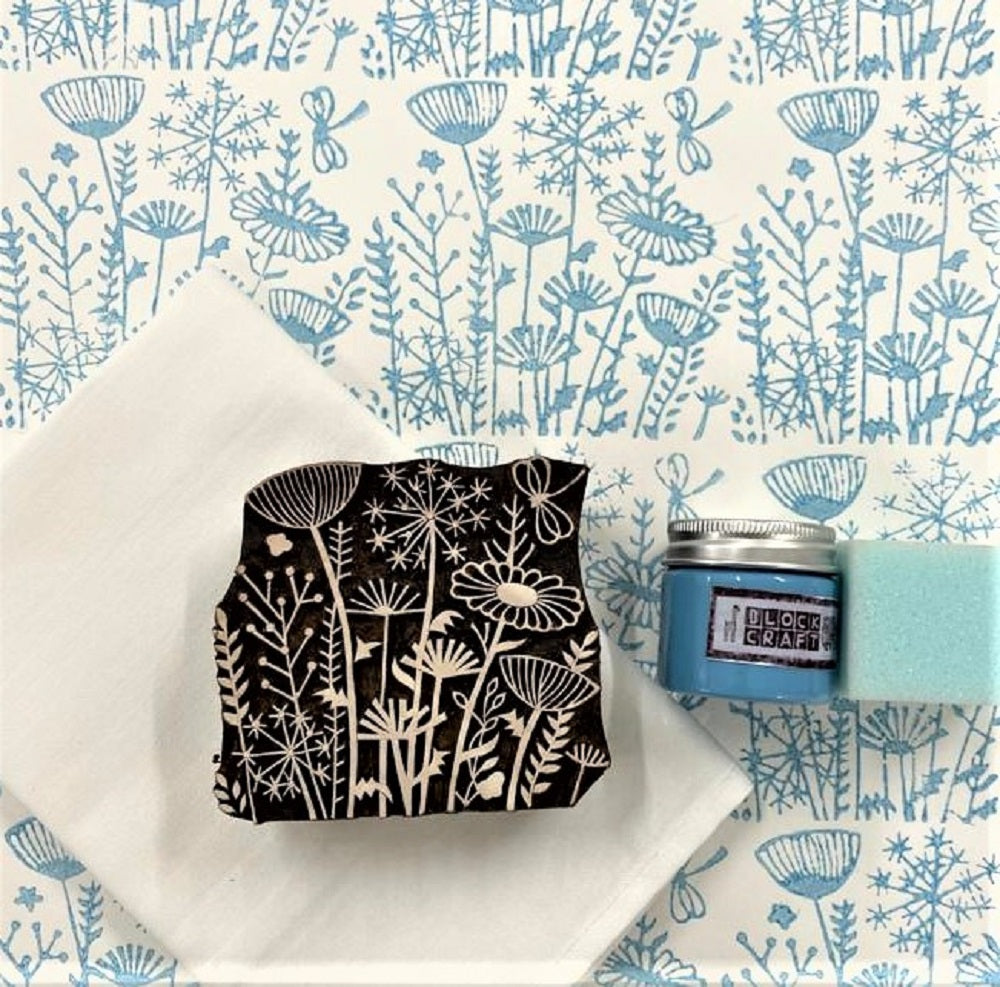 Meadow Tea Towel Indian Block Printing Kit – The Indian Block Print Co.