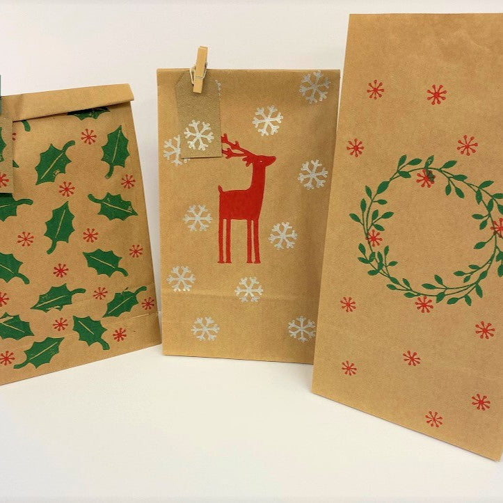 Pack of 10 Brown Paper Gift Bags – The Indian Block Print Co.