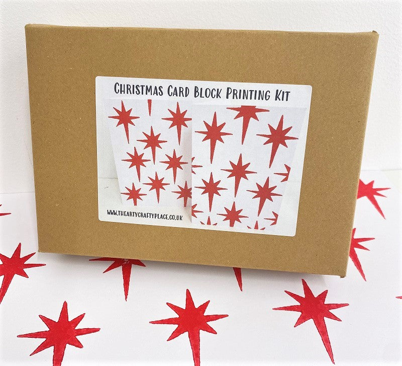 Block Printing Kit- Red Dotty Star Christmas Cards – The Indian Block ...