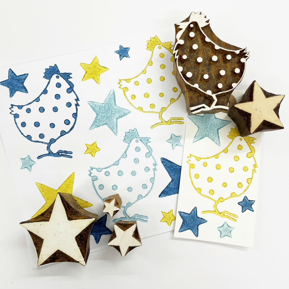 Starry Chicken Printing Set – The Indian Block Print Co.