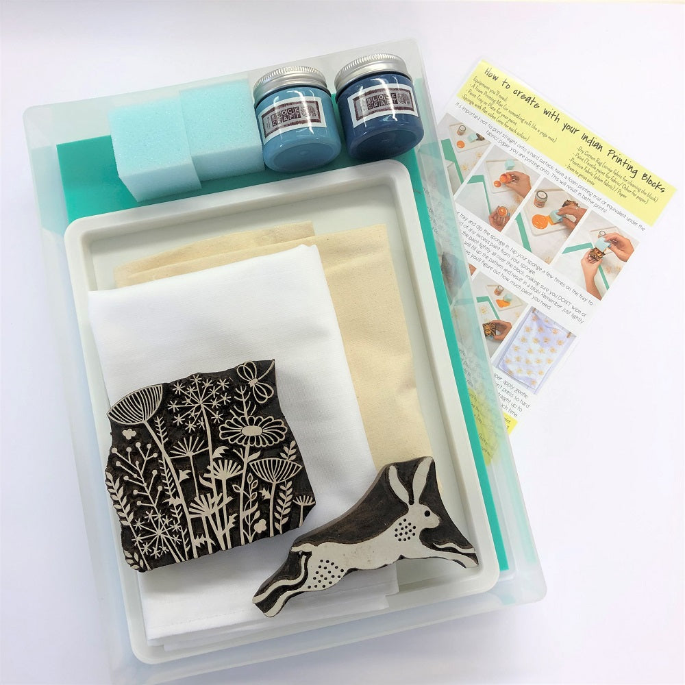 Complete Indian Block Printing Kit - Meadow & Hare – The Indian Block Print Co.