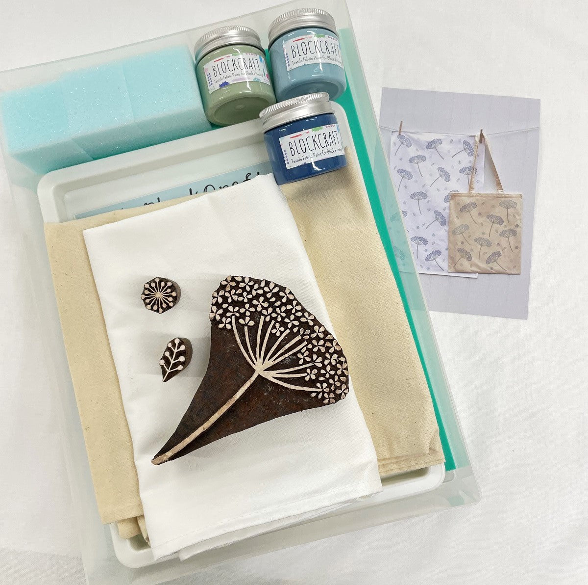 Complete Indian Block Printing Kit - Botanical Cow Parsley – The Indian ...