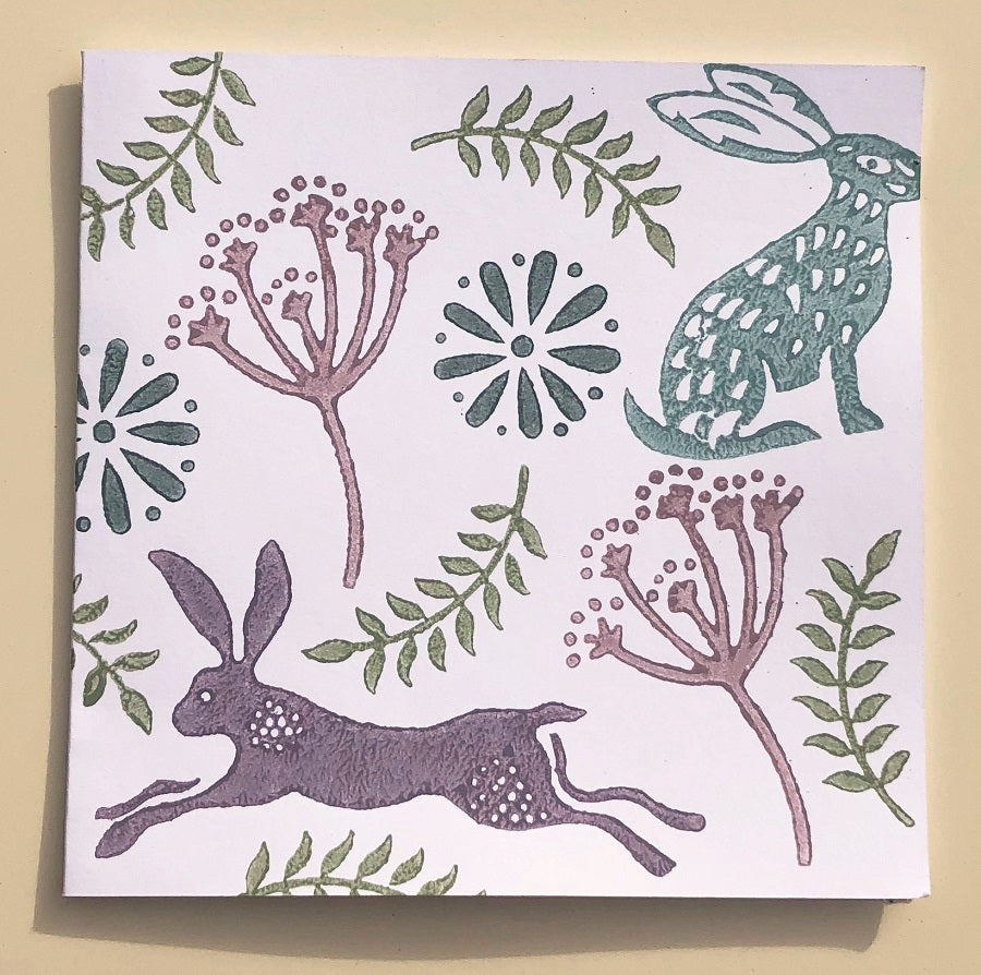 Indian Wooden Block Set - Hares and Seedheads – The Indian Block Print Co.