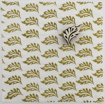 Indian Wooden Printing Block - Single Wavy Leaf – The Indian Block ...