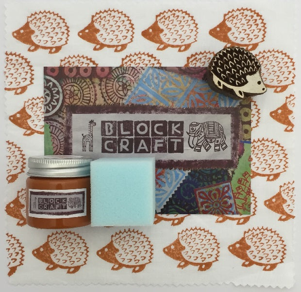 Indian Block Printing Kit- Small Hedgehog – The Indian Block Print Co.