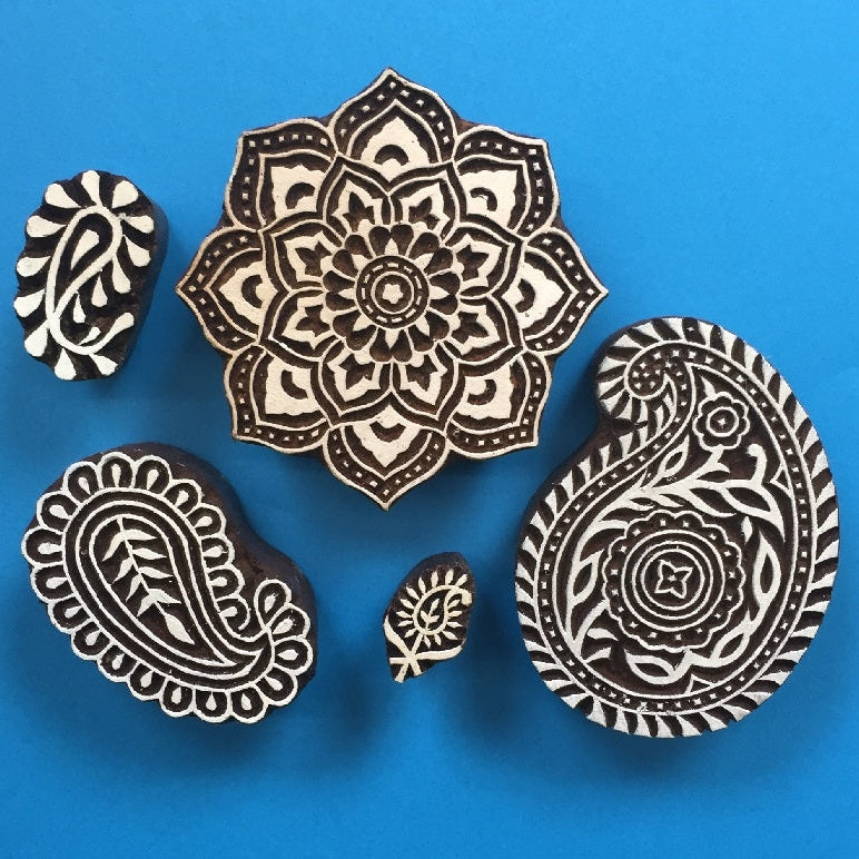 Indian Wooden Block Printing Set - Paisleys – The Indian Block Print Co.