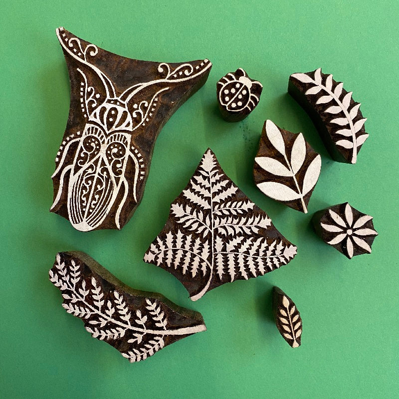 Indian Wooden Block Set - Beautiful Beetle – The Indian Block Print Co.
