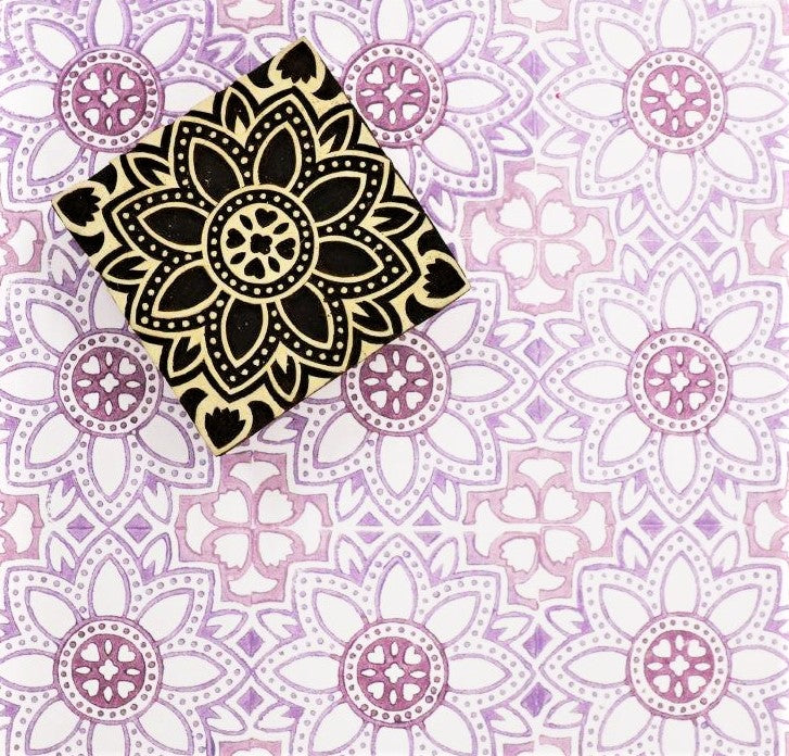 Detailed Flower Tile – The Indian Block Print Co.