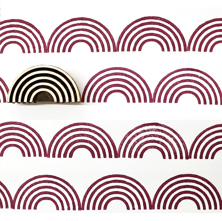 *New* Medium Lined Half Circle – The Indian Block Print Co.
