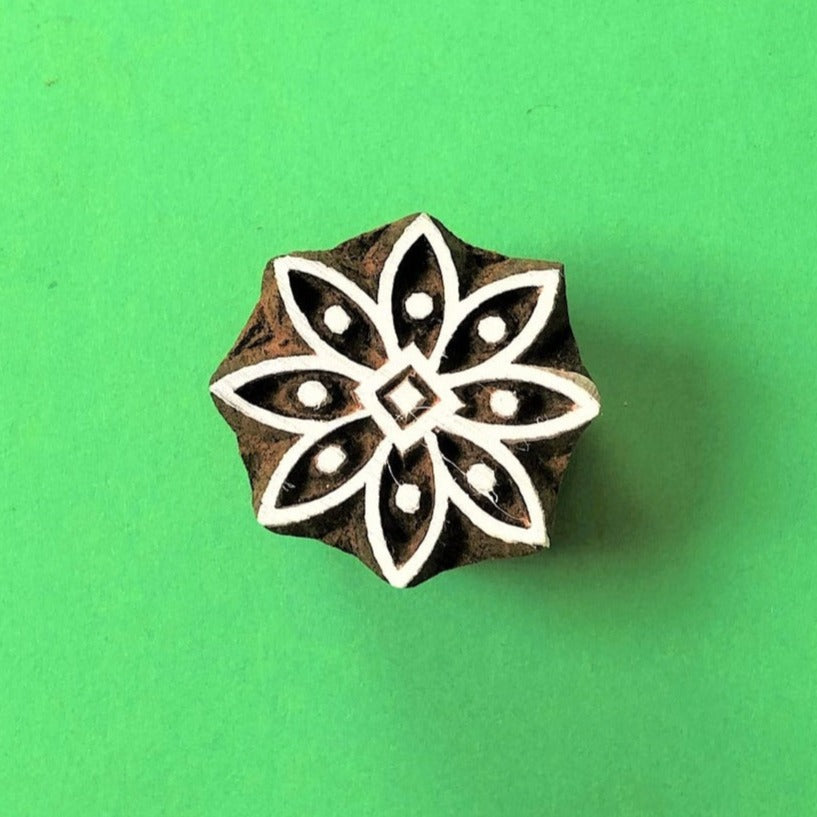 Indian Wooden Printing Block - Flower 2 – The Indian Block Print Co.