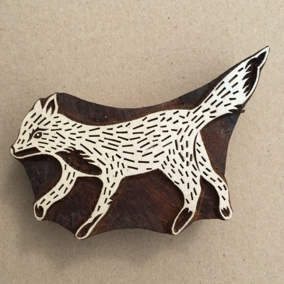 Indian Wooden Printing Block - Running Fox Looking... – The Indian ...