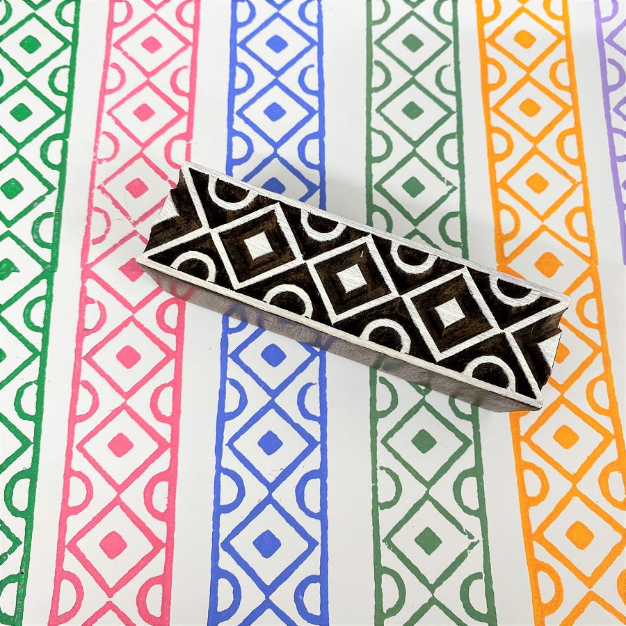 Indian Wooden Printing Block - Geometric Border 2 – The Indian Block ...