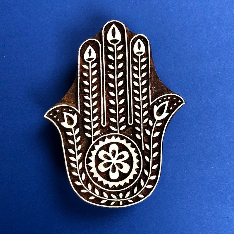 Indian Wooden Printing Block - Indian Hamsa Hand – The Indian Block ...
