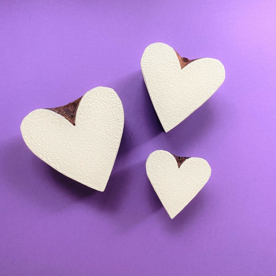 Indian Wooden Block Set - Set of 3 Solid Hearts – The Indian Block ...