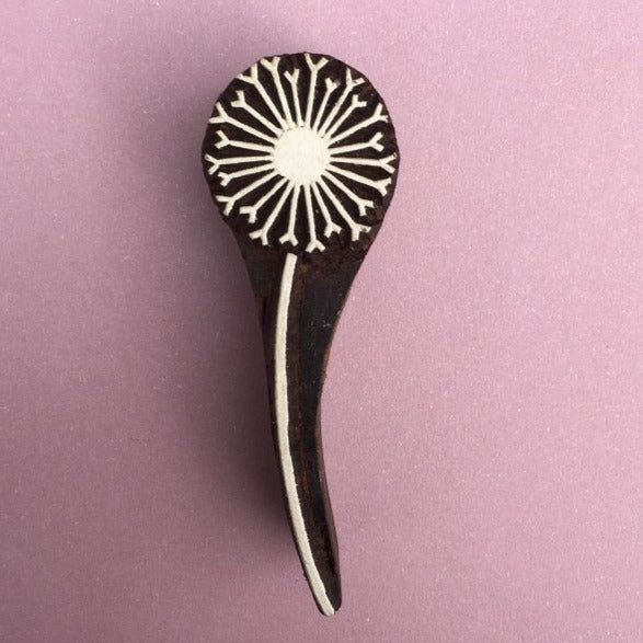 Indian Wooden Printing Block - Single Dandelion – The Indian Block ...