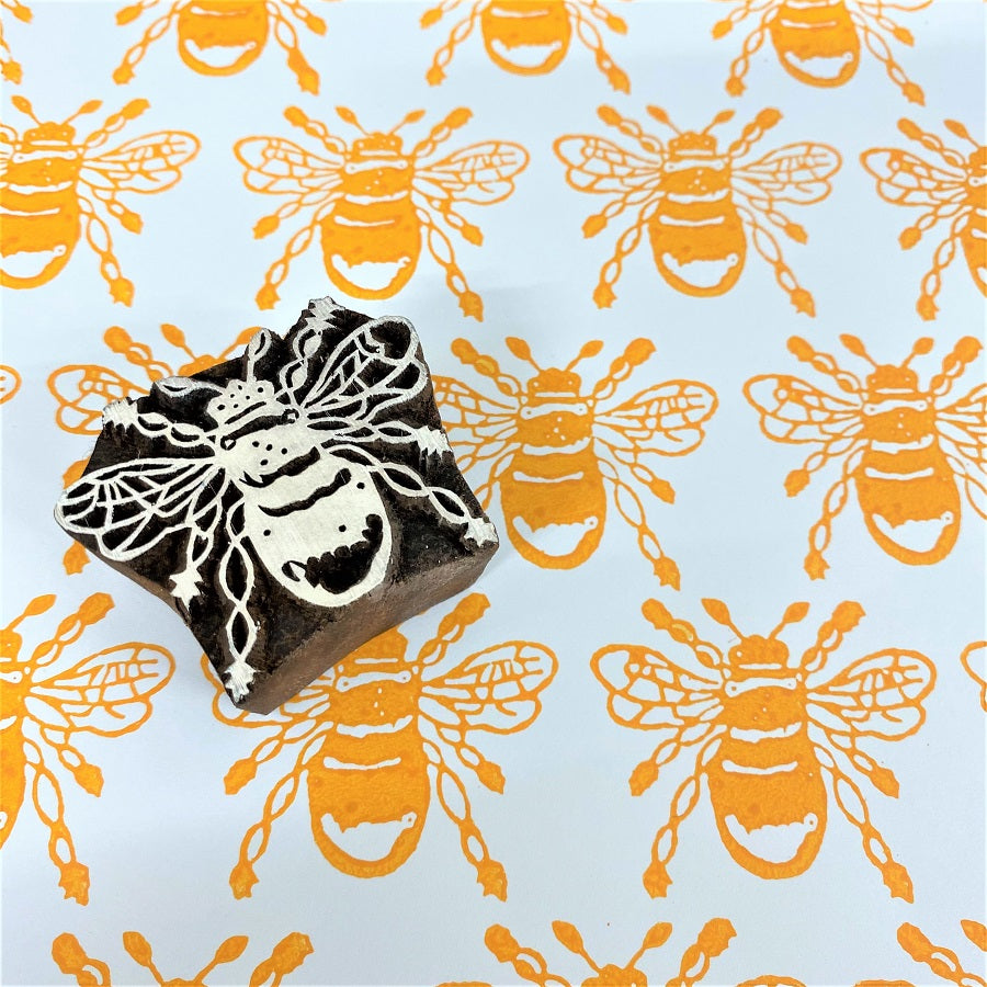 Indian Wooden Printing Block - Bee (5 sizes) – The Indian Block Print Co.