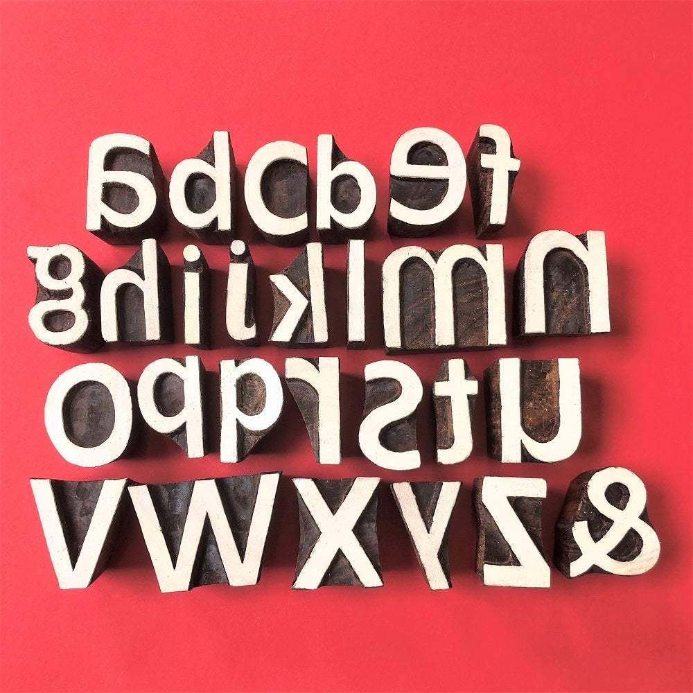 Indian Wooden Block Set - Lowercase Bold Alphabet – The Indian Block ...