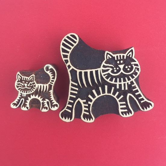 Indian Wooden Block Set - Cats – The Indian Block Print Co.