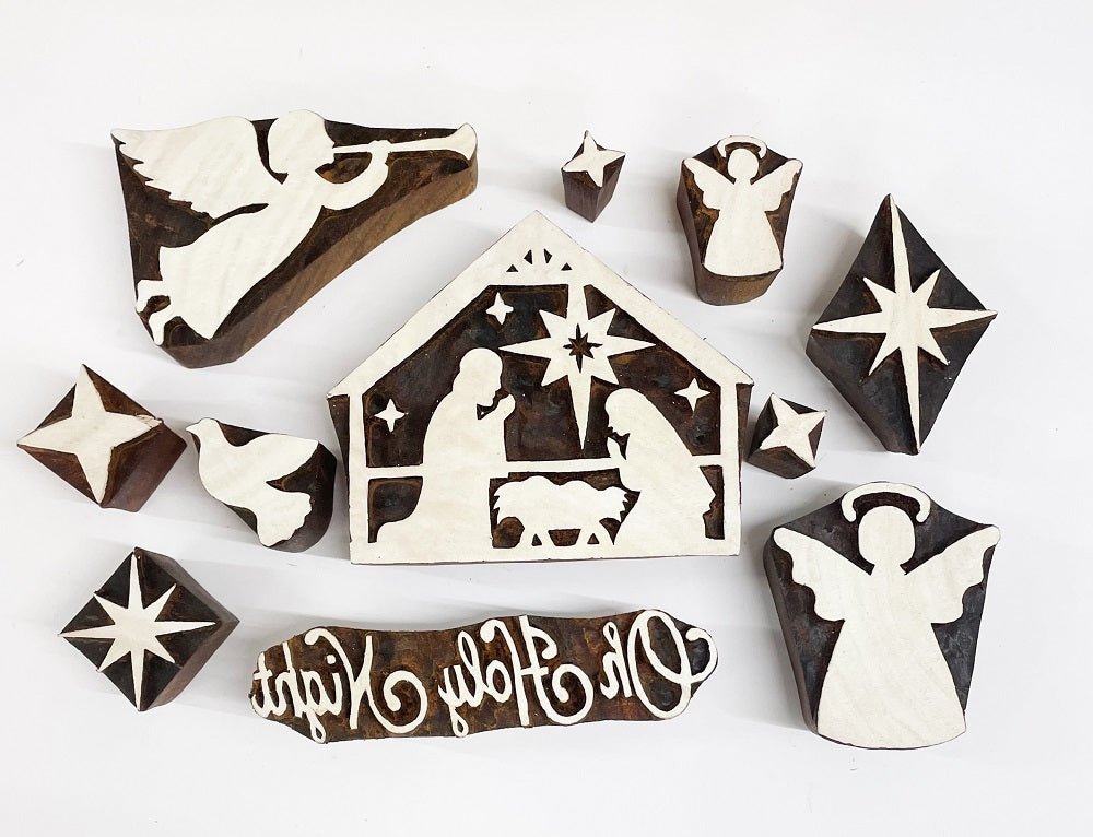 Christmas Nativity Block Printing Set – The Indian Block Print Co.