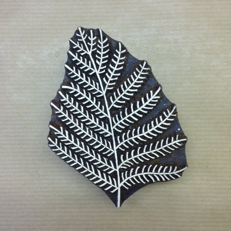 Indian Wooden Printing Block - Large Fern leaf – The Indian Block Print Co.