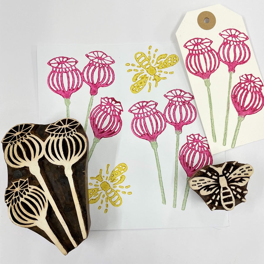 Poppy & Bee Printing Set – The Indian Block Print Co.