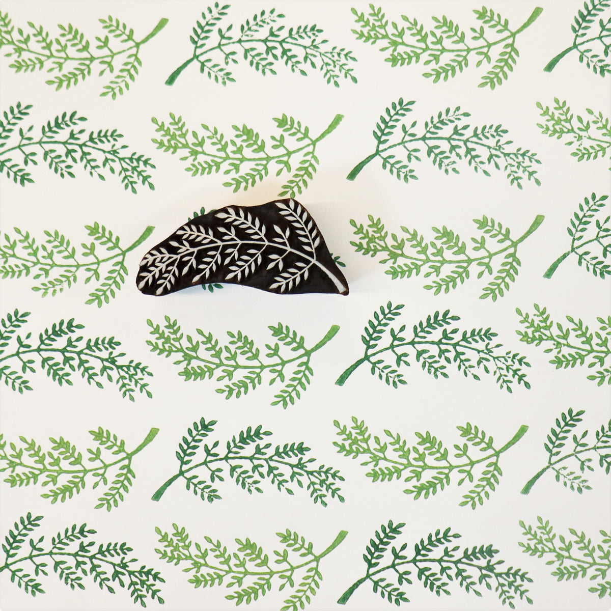 Indian Wooden Printing Block - Pretty Fern Leaf – The Indian Block ...
