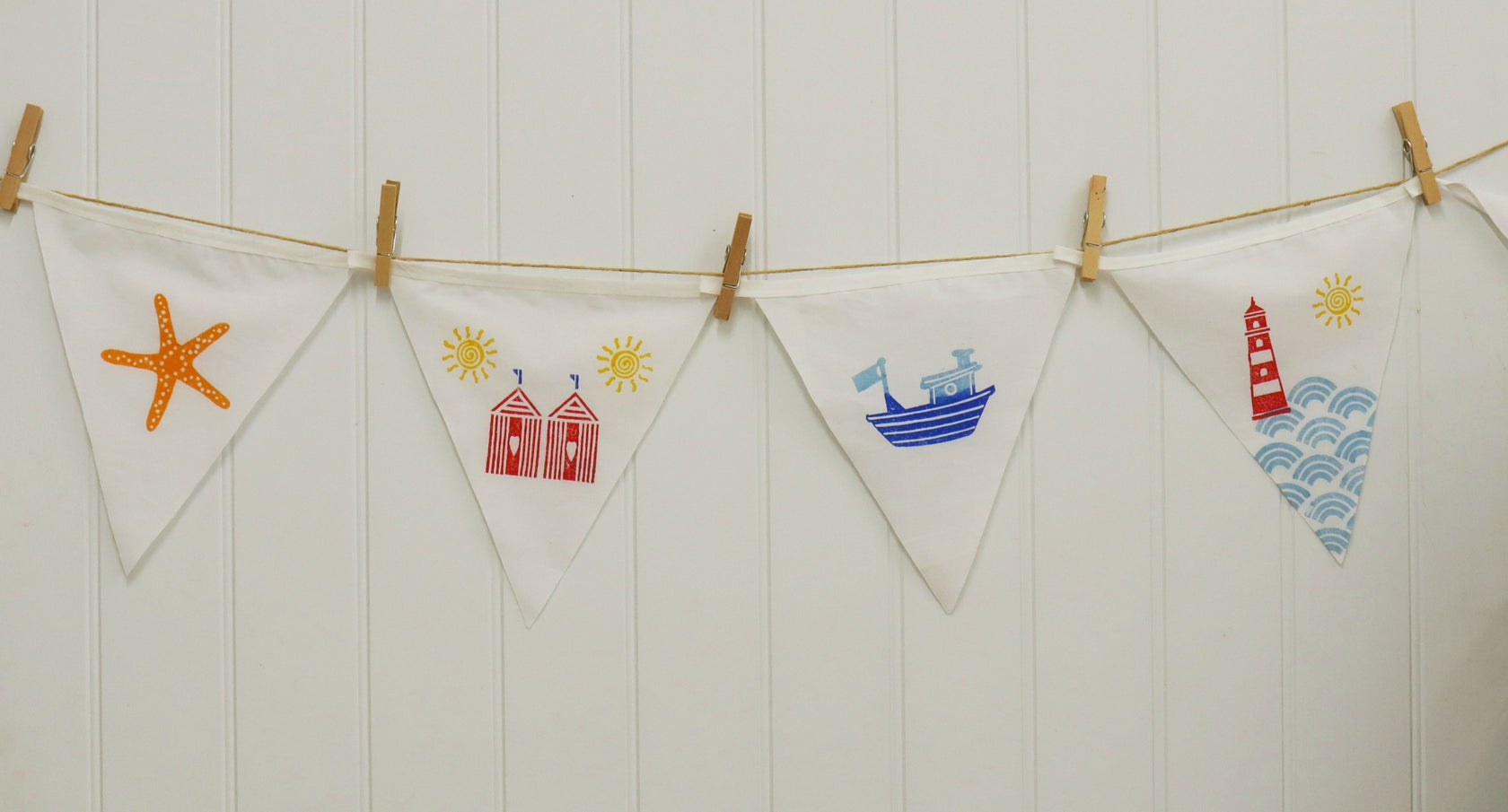 White Fabric Bunting – The Indian Block Print Co.