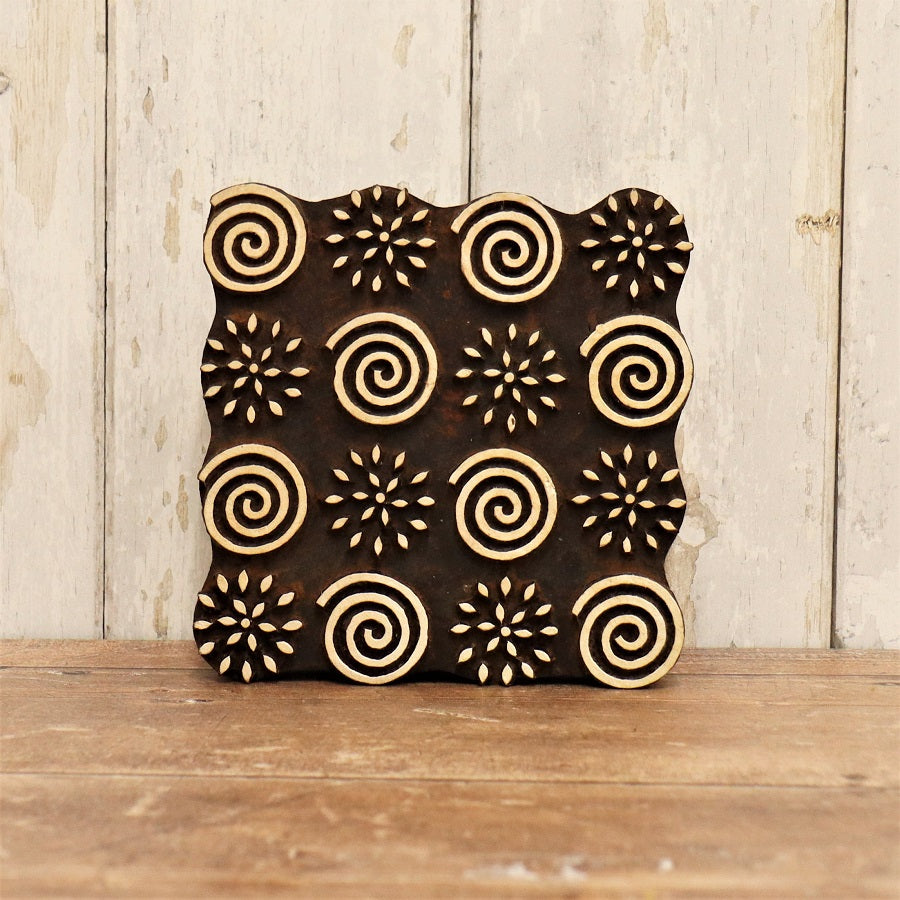 Traditional Printing Block- Swirls & Starburst – The Indian Block Print Co.