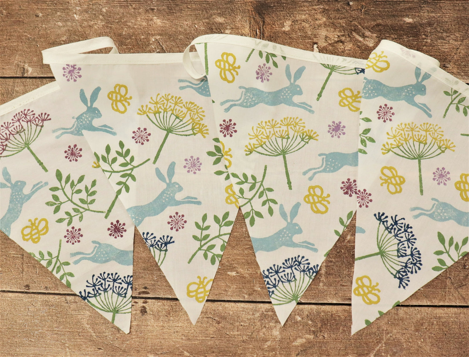 White Fabric Bunting – The Indian Block Print Co.